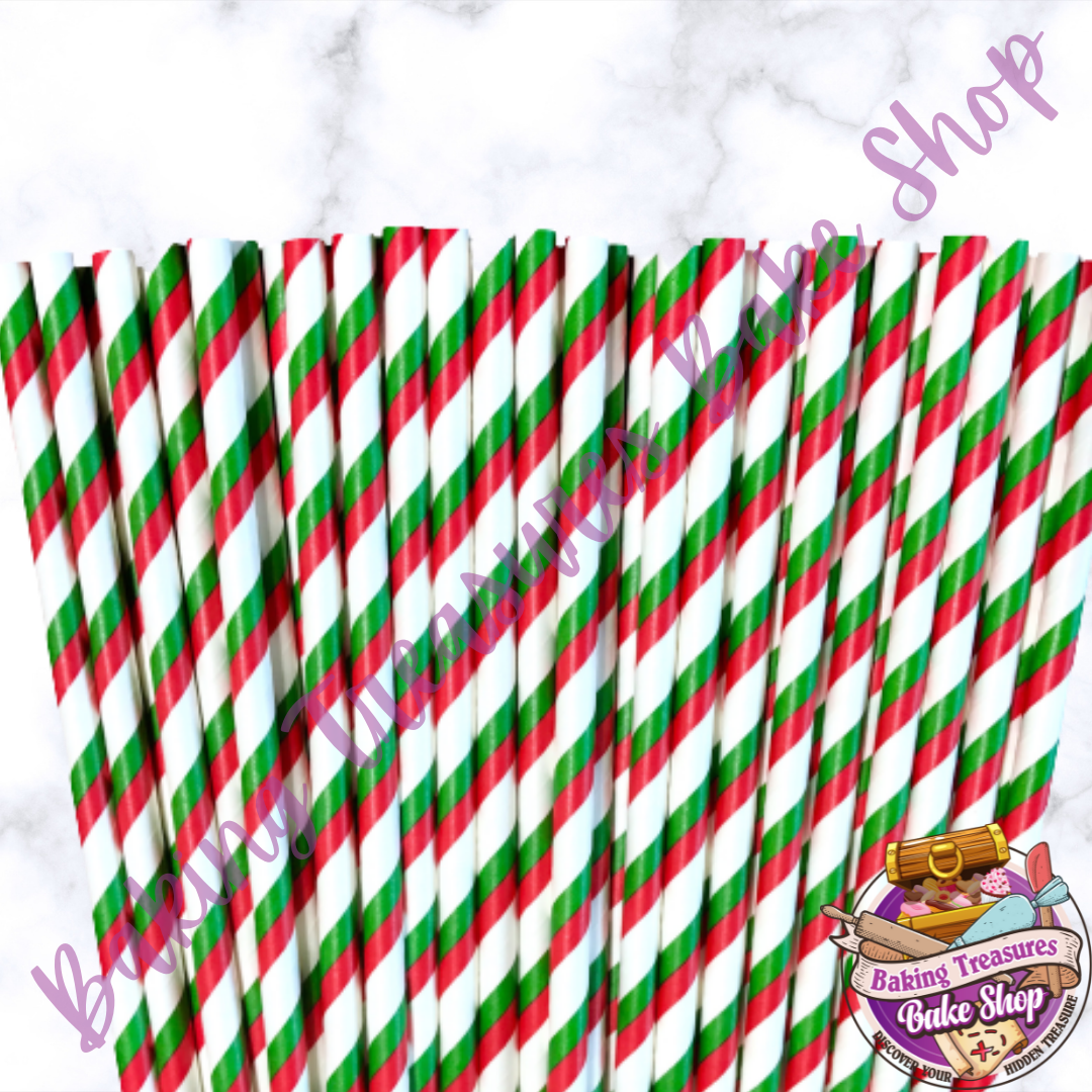 Christmas Candy Cane Paper Straws* – Baking Treasures Bake Shop