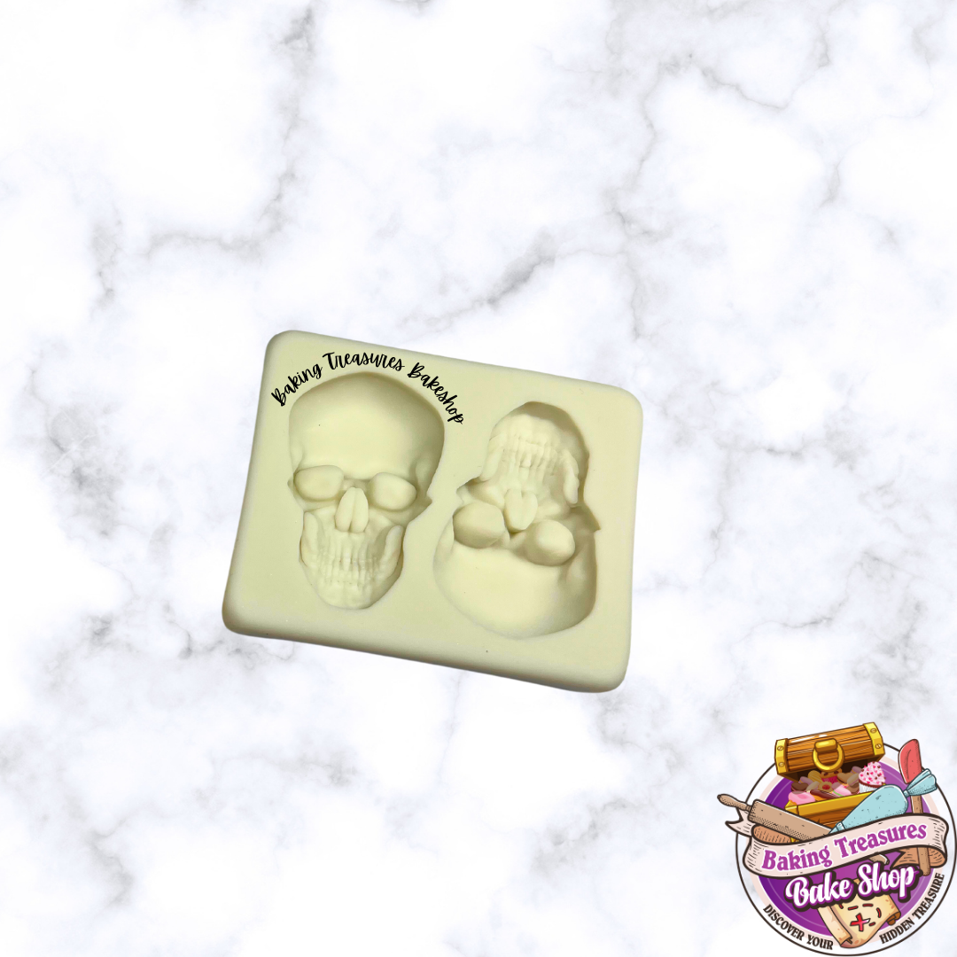 Skeleton Head Skull Silicone Mold – Baking Treasures Bake Shop