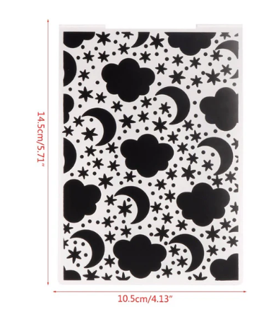 Plastic Folder Embosser, Moon and Stars Folder Embosser Fondant Emboss ...