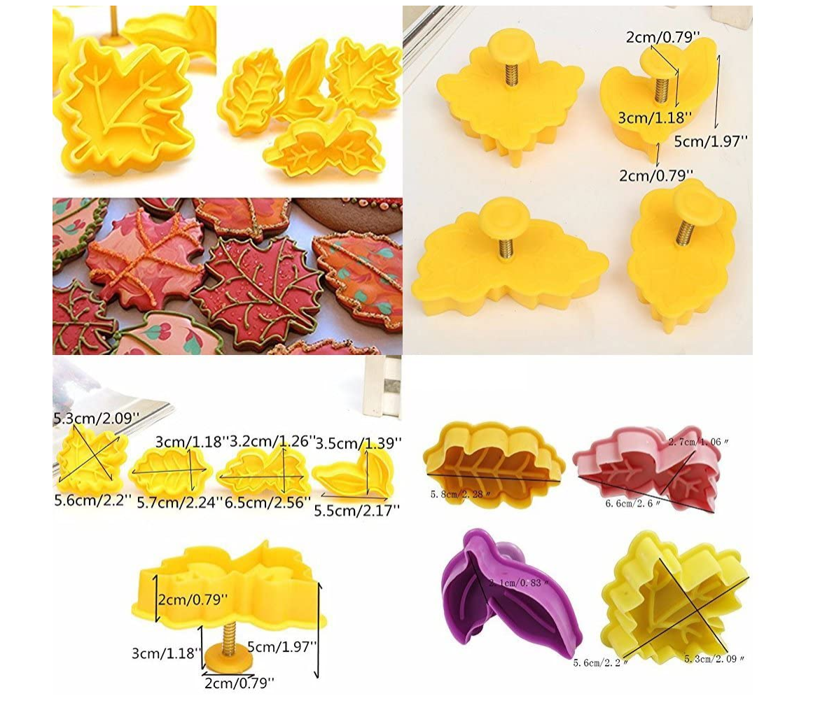 4 pc Leaf cookie PLUNGERS – Baking Treasures Bake Shop