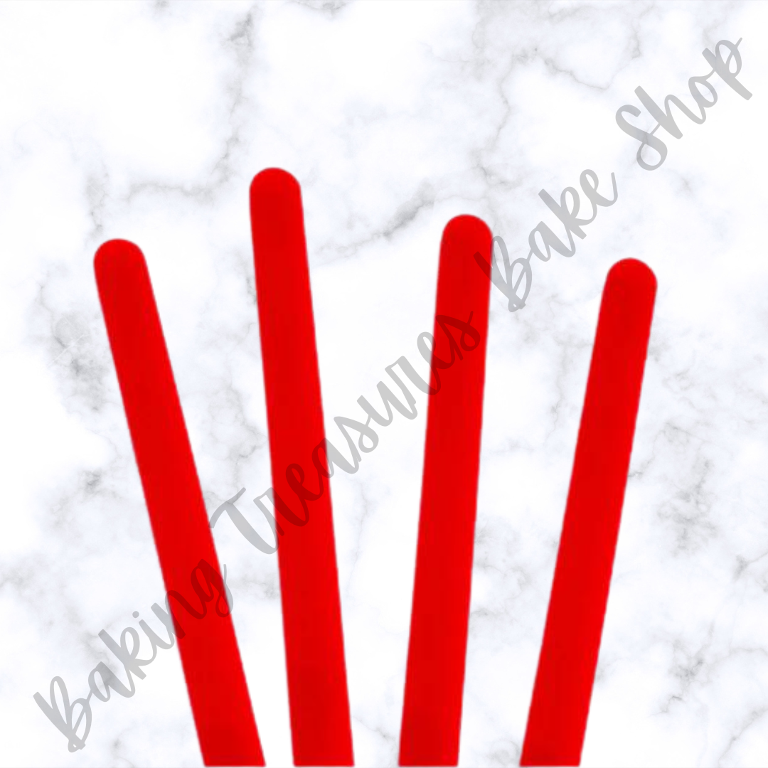 Acrylic Popsicle Sticks- Red – Baking Treasures Bake Shop